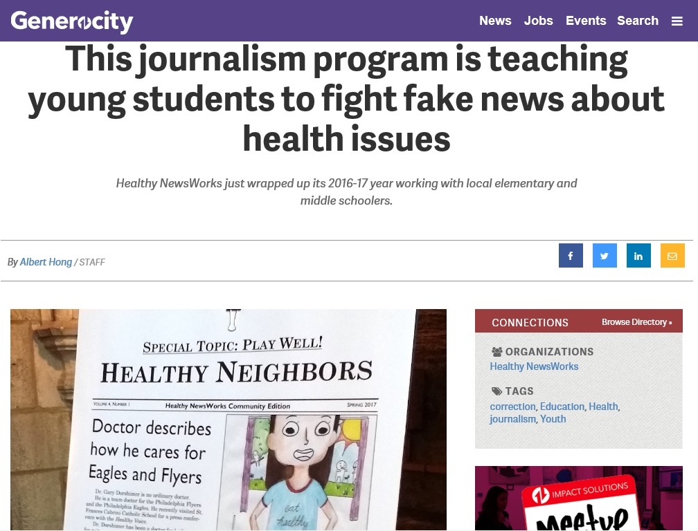 Generocity features Healthy NewsWorks – Healthy NewsWorks